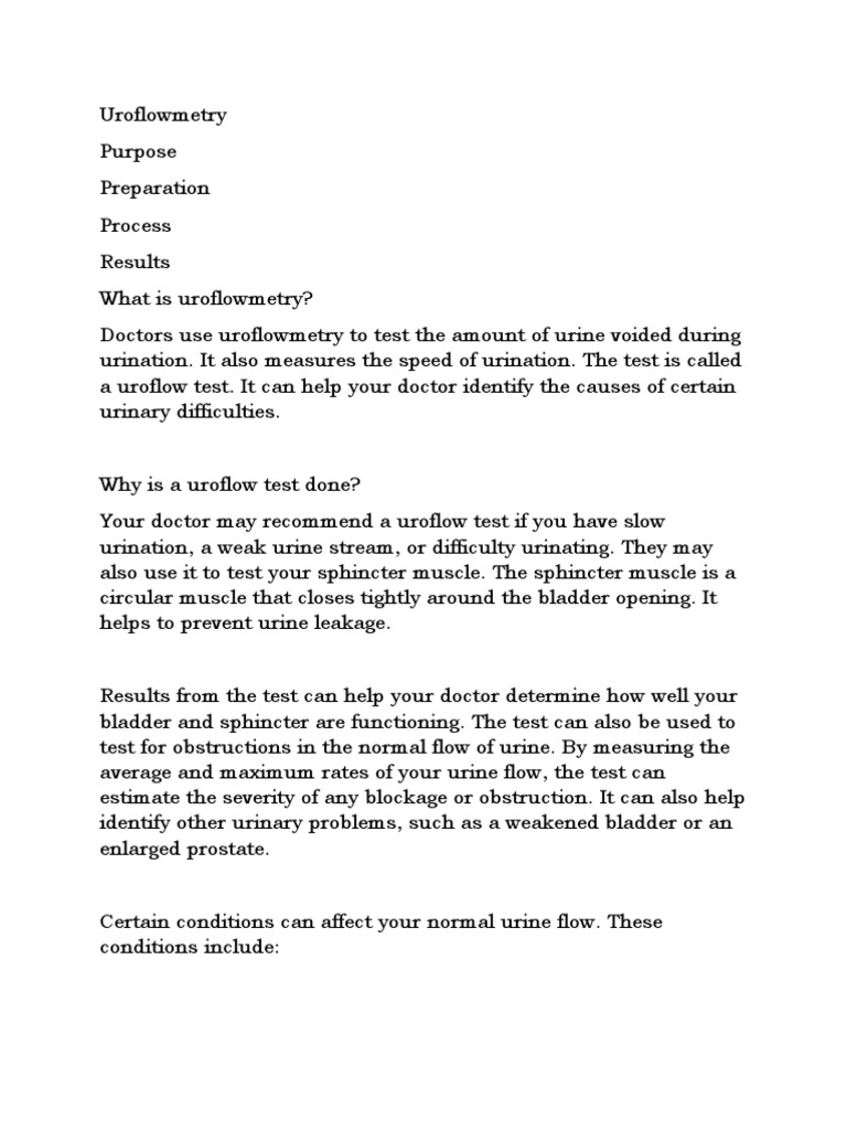 Uroflowmetry | PDF | Urination | Urinary Incontinence
