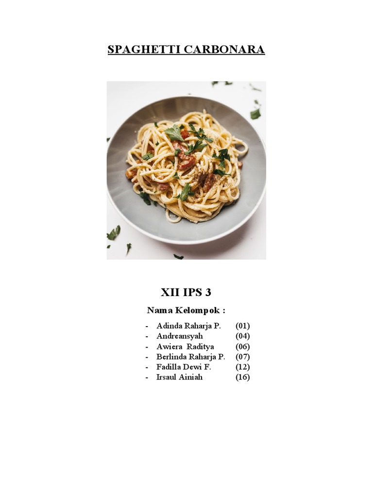 SPAGHETTI CARBONARA - Makalah | PDF