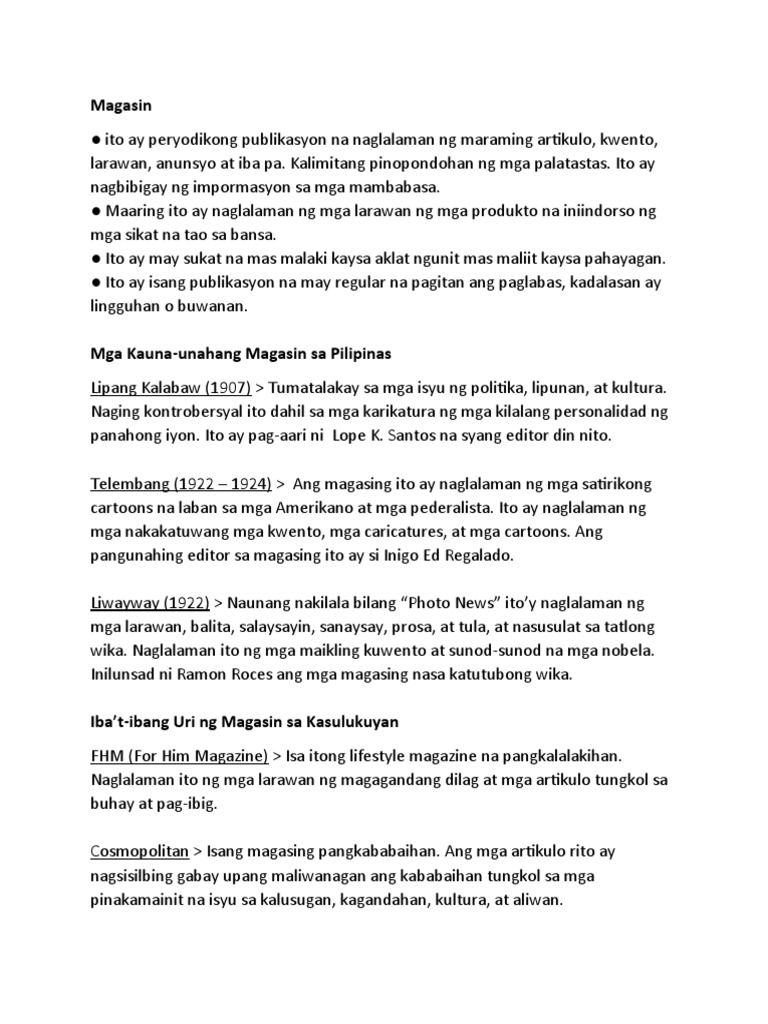 Filipino (Magasin) | PDF