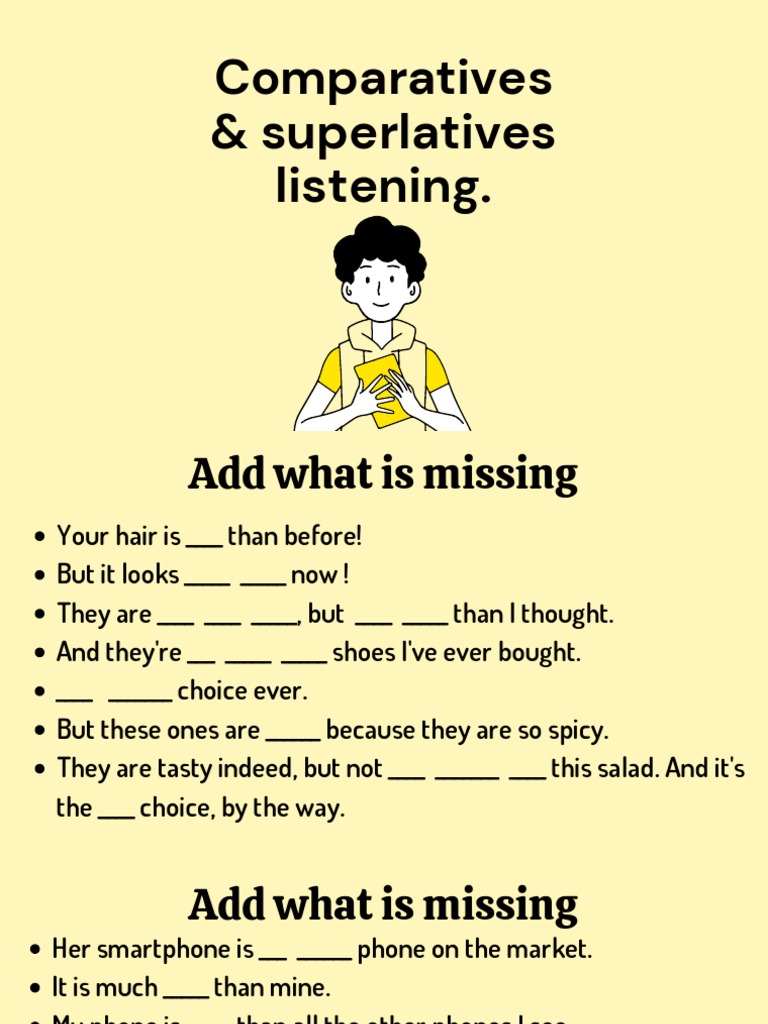 Comparatives & Superlatives Listening. | PDF