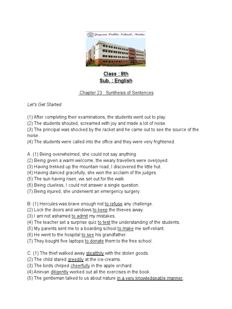 Class - 8th English Chapter 23 | PDF