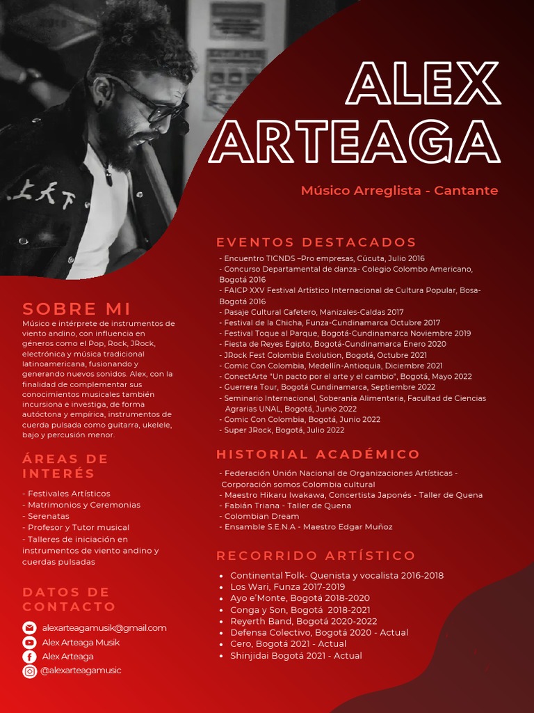 H.V Artística Alex Arteaga | PDF | Colombia | Las artes escénicas