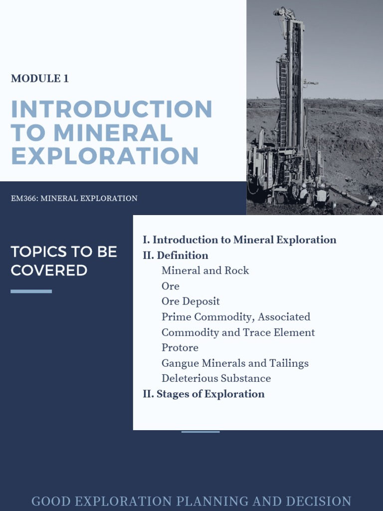 1 Intro To Mineral Exploration | PDF | Mining | Prospecting