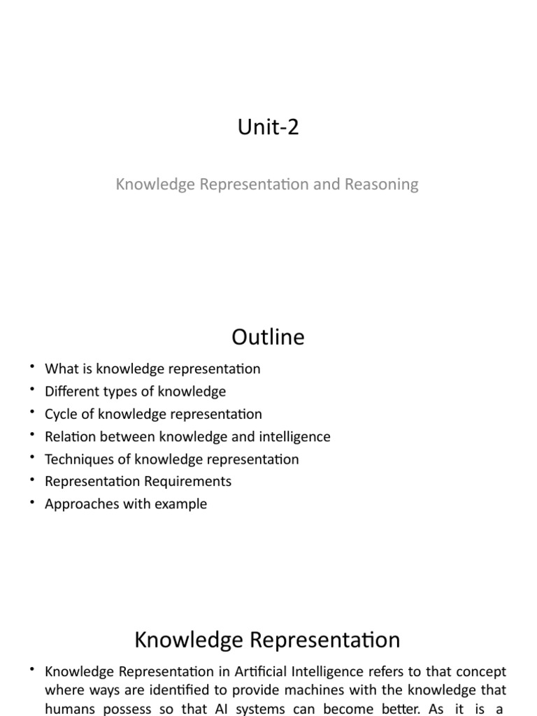 Unit 2 Knowledge Representation and Reasoning | PDF | Knowledge Representation And Reasoning | Logic