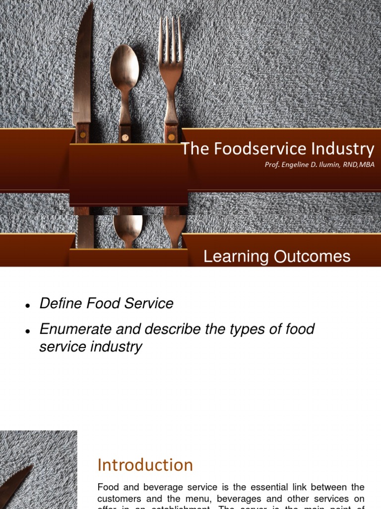 Overview of Food Service Industry Types | PDF | Foodservice | Restaurants