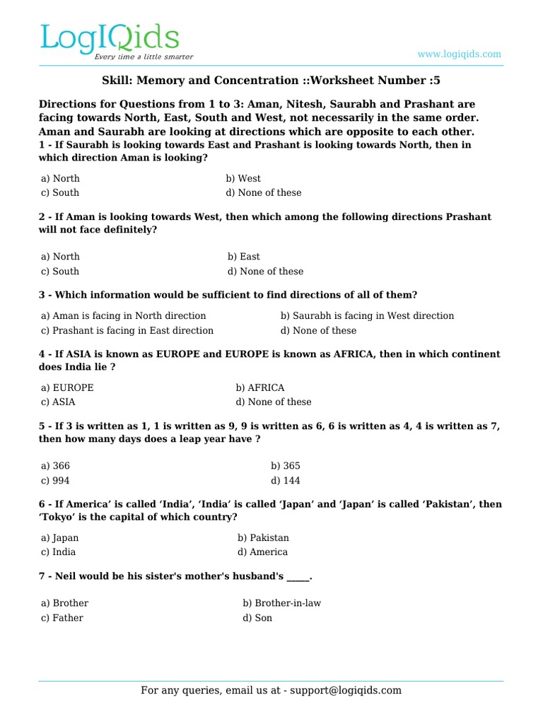Skill: Memory and Concentration::Worksheet Number:5 | PDF | Phonetics ...