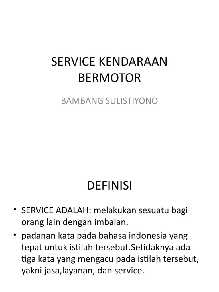 Service Kendaraan Bermotor | PDF