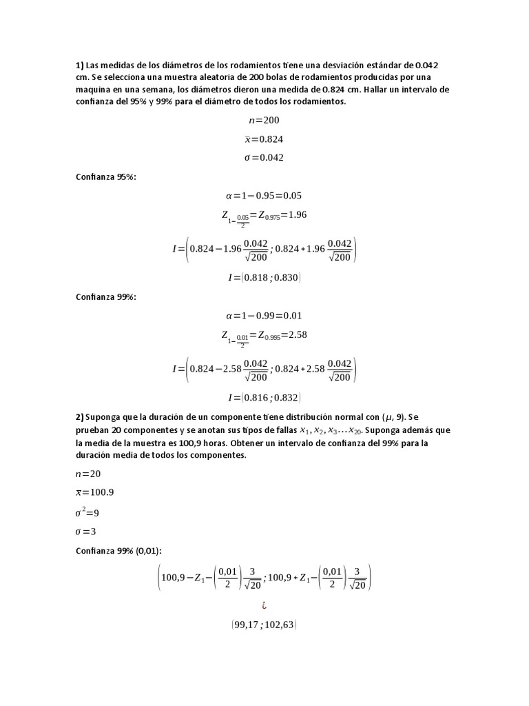Tarea Est (Final) | PDF | Intervalo de confianza | Desviación Estándar