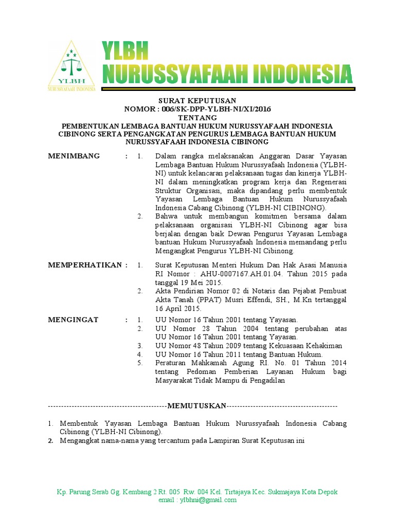 SK Pembentukan Cabang Cibinong | PDF | Karier & Perkembangan