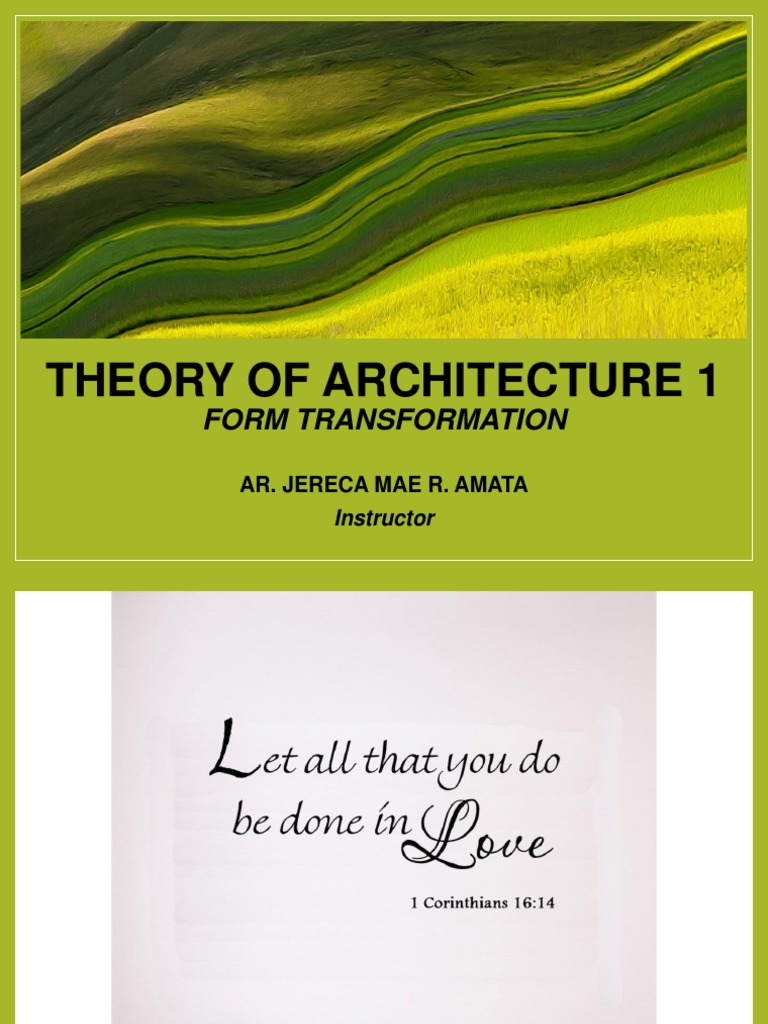 Theory of Architecture 1 - Form Transformation | PDF