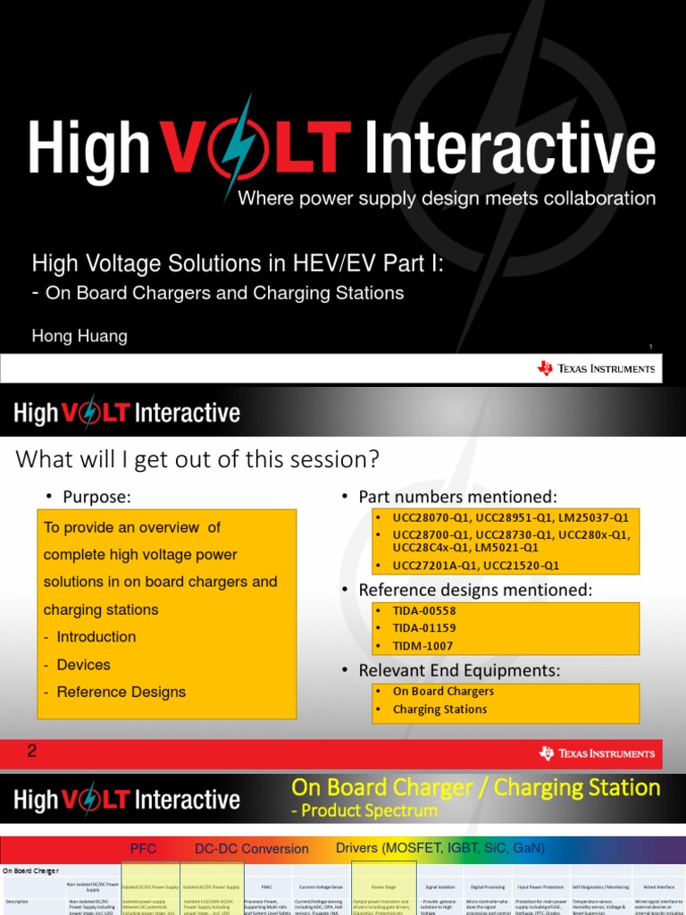 High Voltage Solutions in HEV EV Part I - On Board Chargers and ...