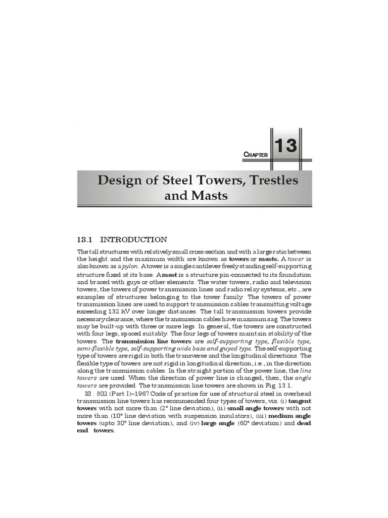 Design Principles of Steel Towers | PDF | Strength Of Materials ...