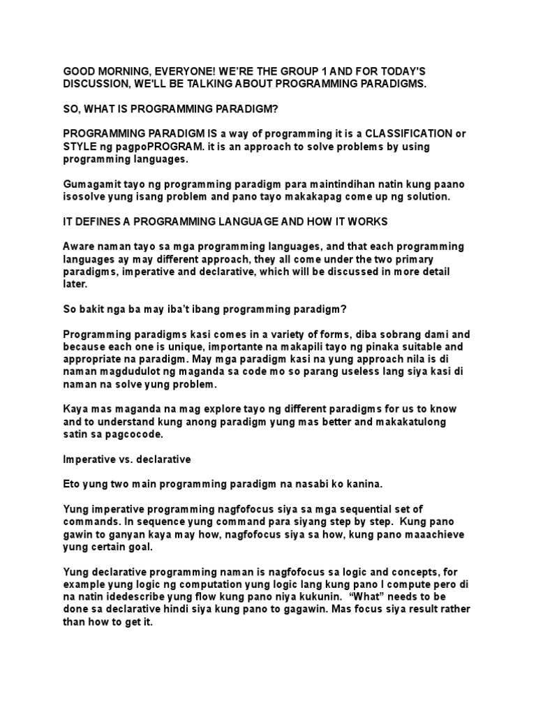 Programming Paradigm Defined | PDF | Programming Paradigms | Computer Programming