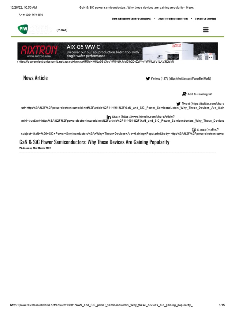GaN & SiC Power Semiconductors - Why These Devices Are Gaining ...