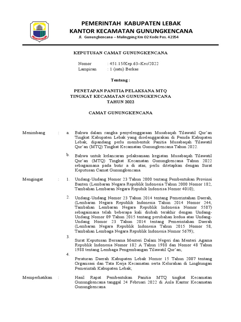 SK Panitia MTQ | PDF