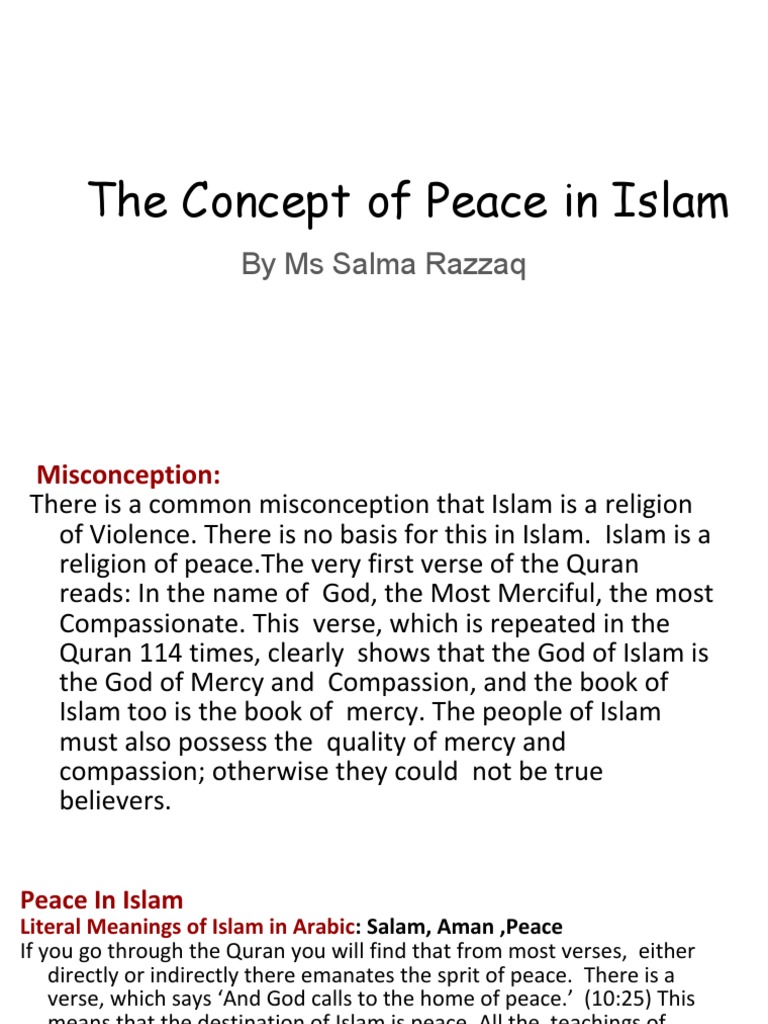 Peace in Islam: Misconceptions and Teachings | PDF | Jihad | Prophets ...