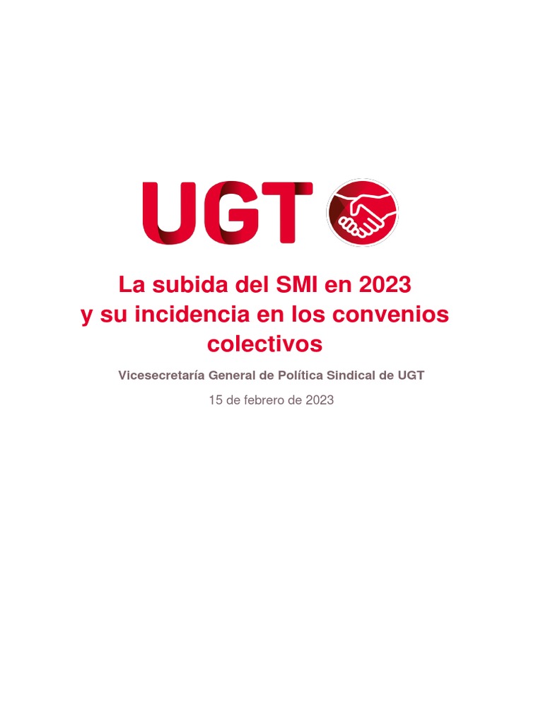 Informe Ugt - La Subida Del Smi en 2023 y Su Incidencia en Los Convenios Colectivos | PDF ...