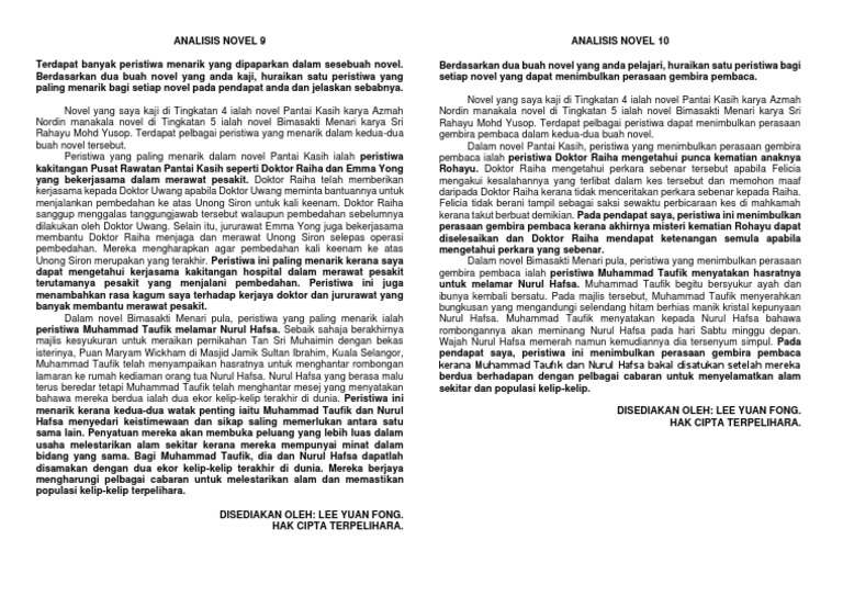 Analisis Novel SPM 9 & 10 | PDF