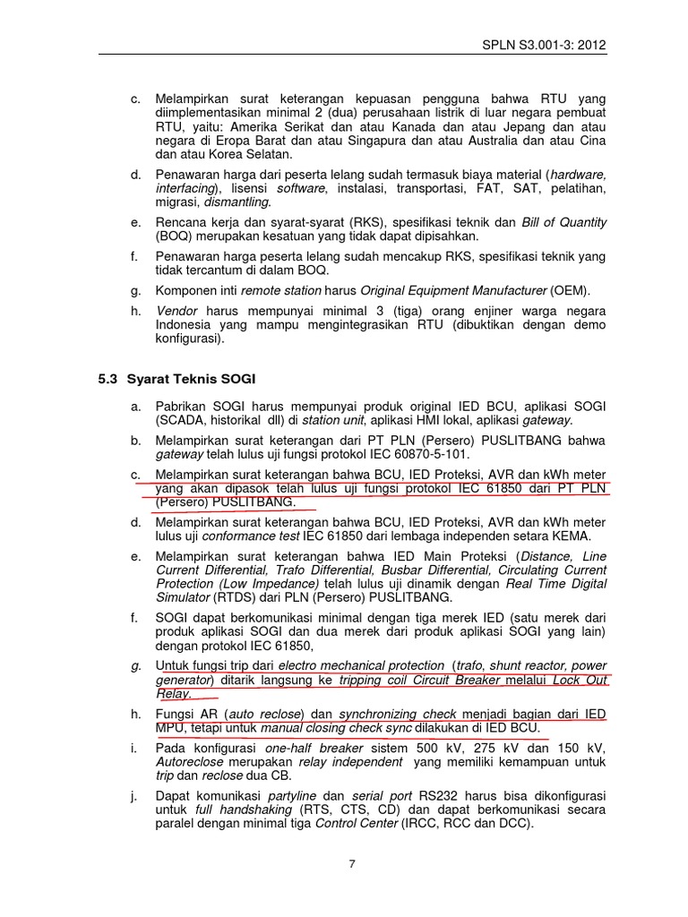 SPLN S3.001-3 2012 Spesifikasi Remote Station SIGNED 21 | PDF