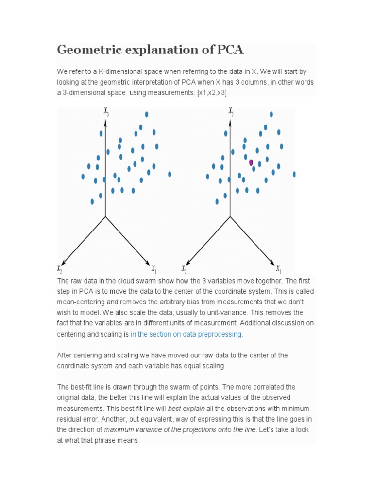 Geometric Explanation of PCA | PDF | Principal Component Analysis | Linear Regression