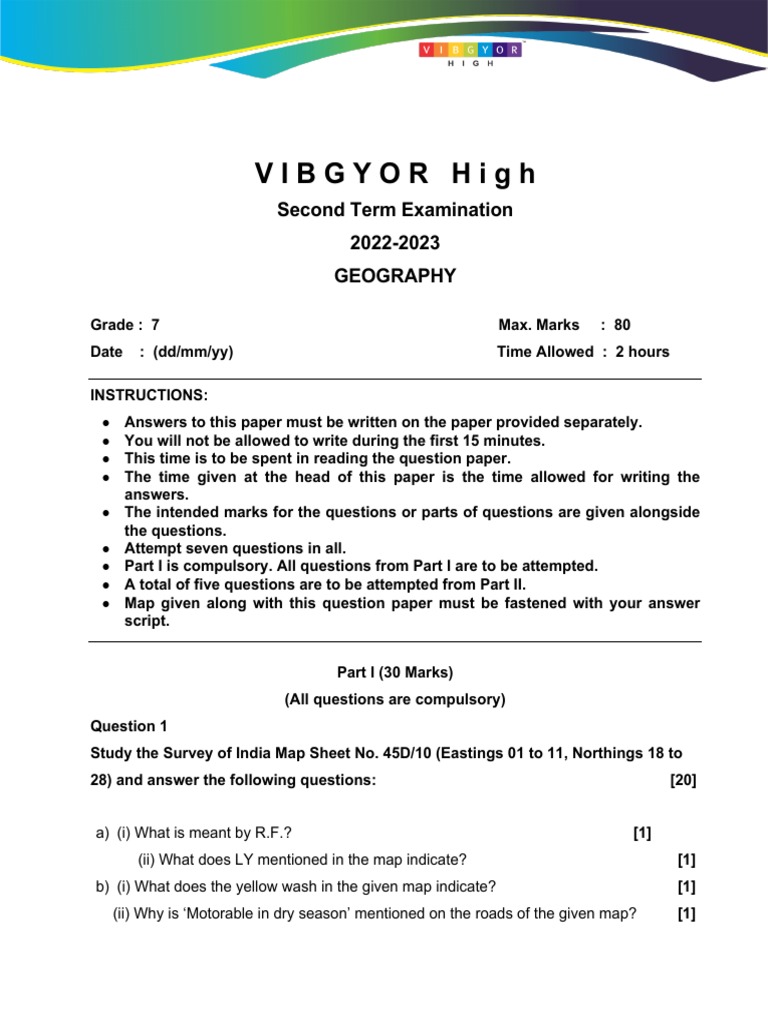 Grade 7 Geography Term 2 Exam Paper | PDF | Earth | Forests