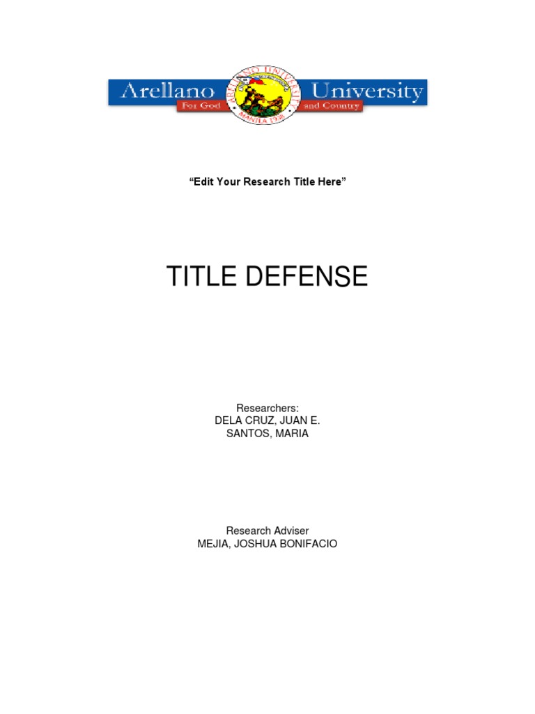 Title Defense Format | PDF