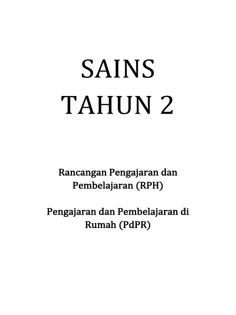 RPH PDPR Sains 2 | PDF | Komputer | Teknologi & Rekayasa