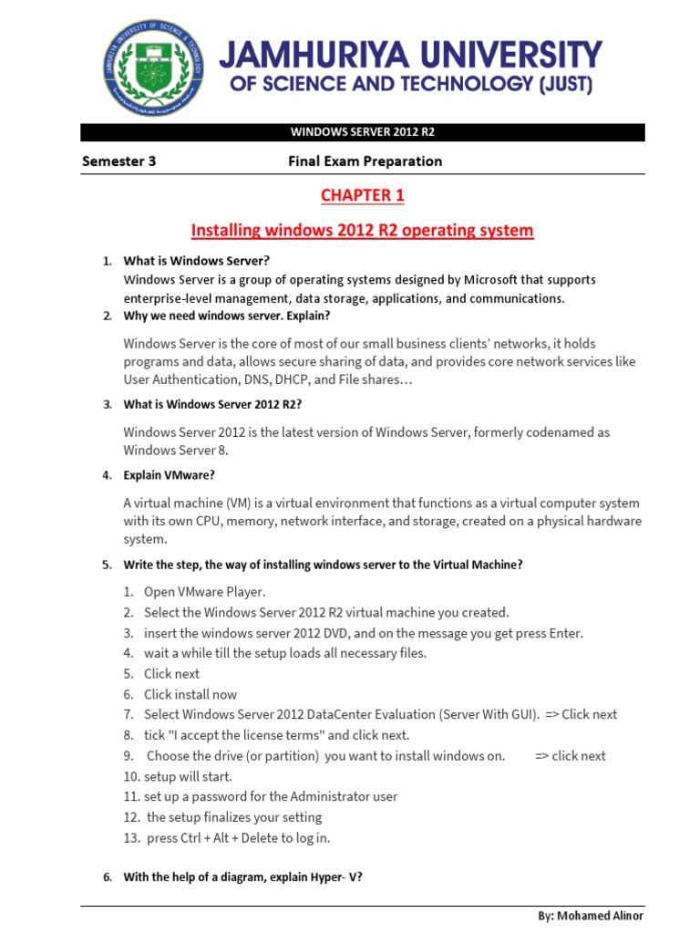 Semester 3final Exam Preparation | PDF | Active Directory | Network ...