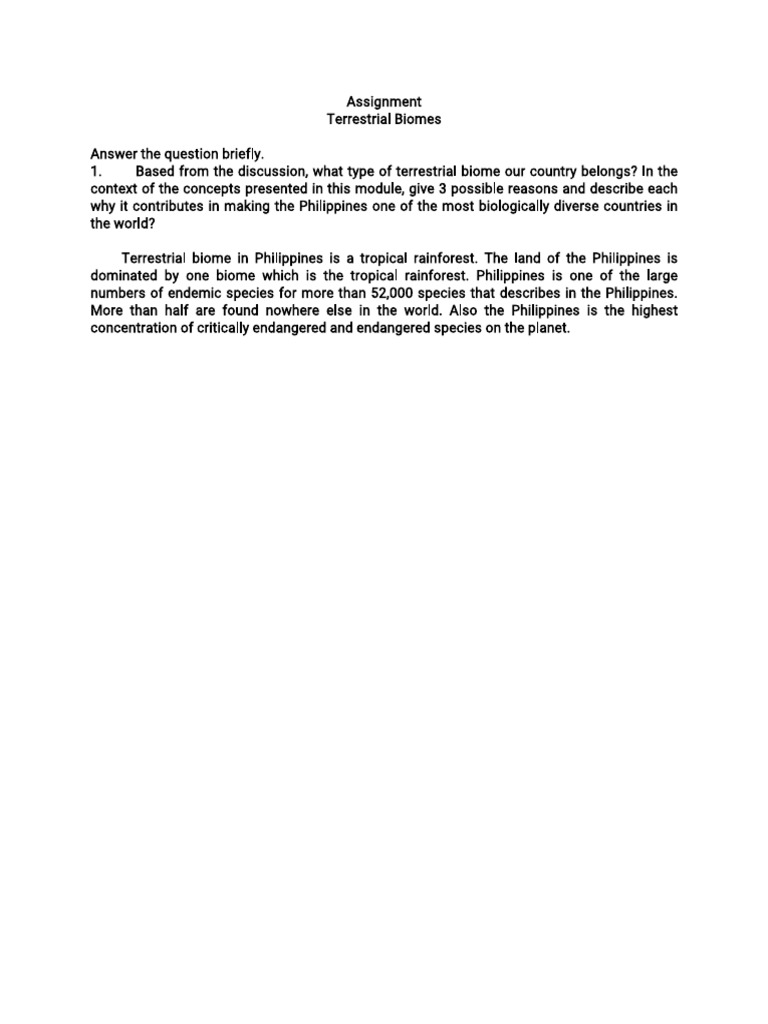Estrada Assignment Terrestrial Biomes | PDF