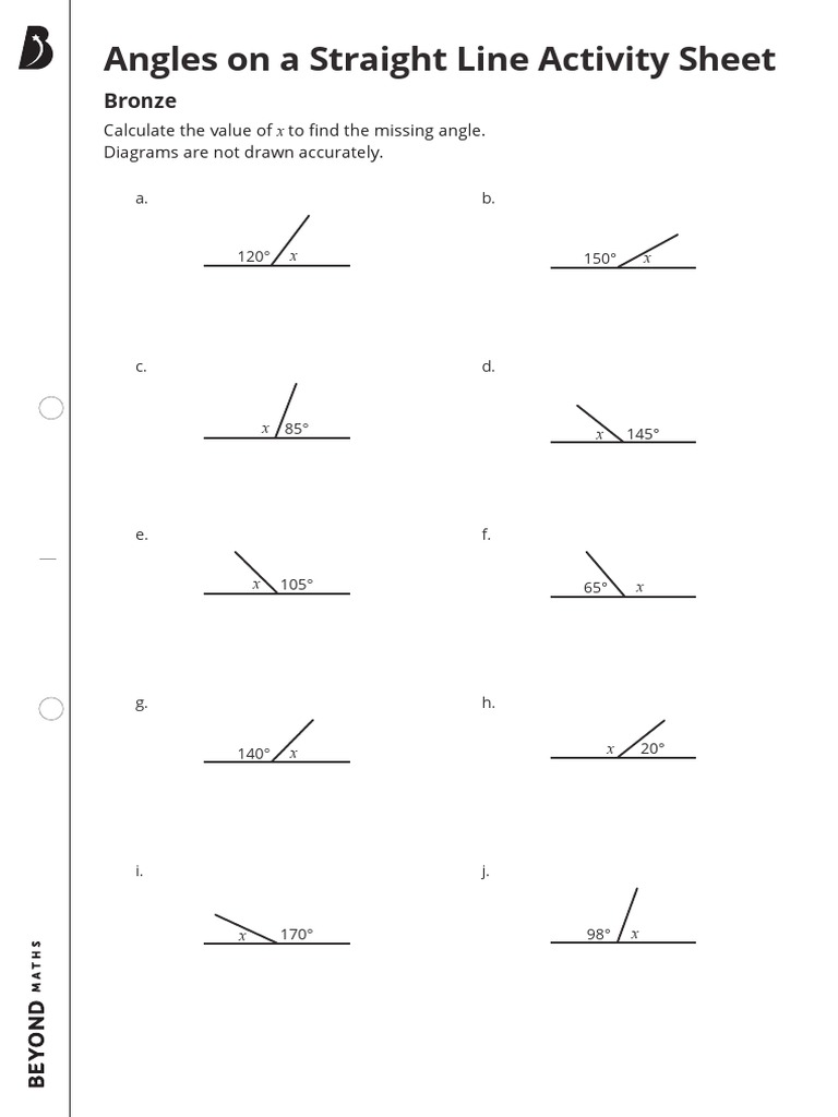 Differentiated Activity Sheet - Angles On A Straight Line | PDF | Angle