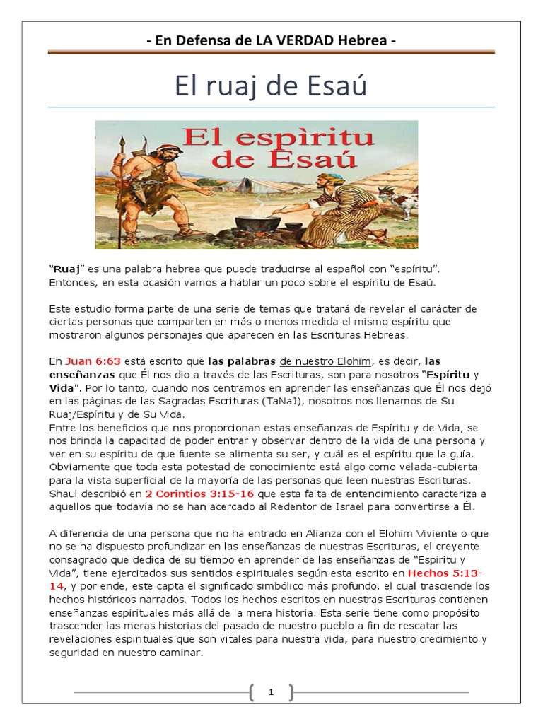 El Ruaj de Esau | PDF | Religión y espiritualidad