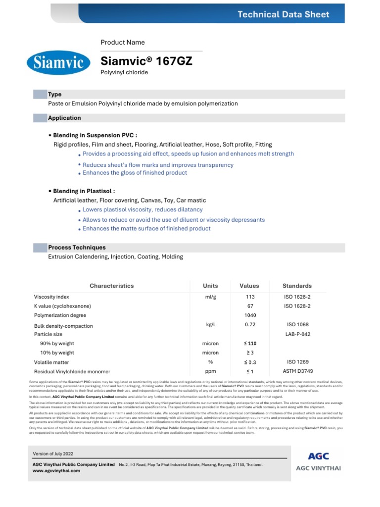 Epvc 167GZ | PDF | Polyvinyl Chloride | Materials