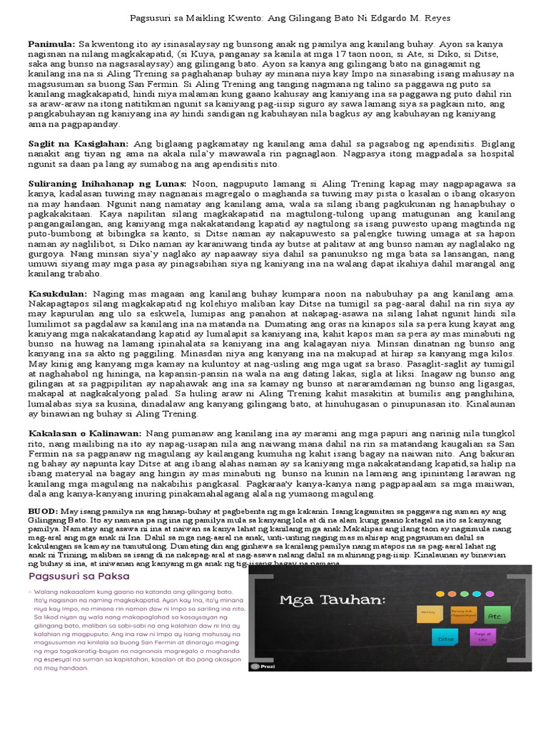 Gilingang Bato Pagsusuri | PDF