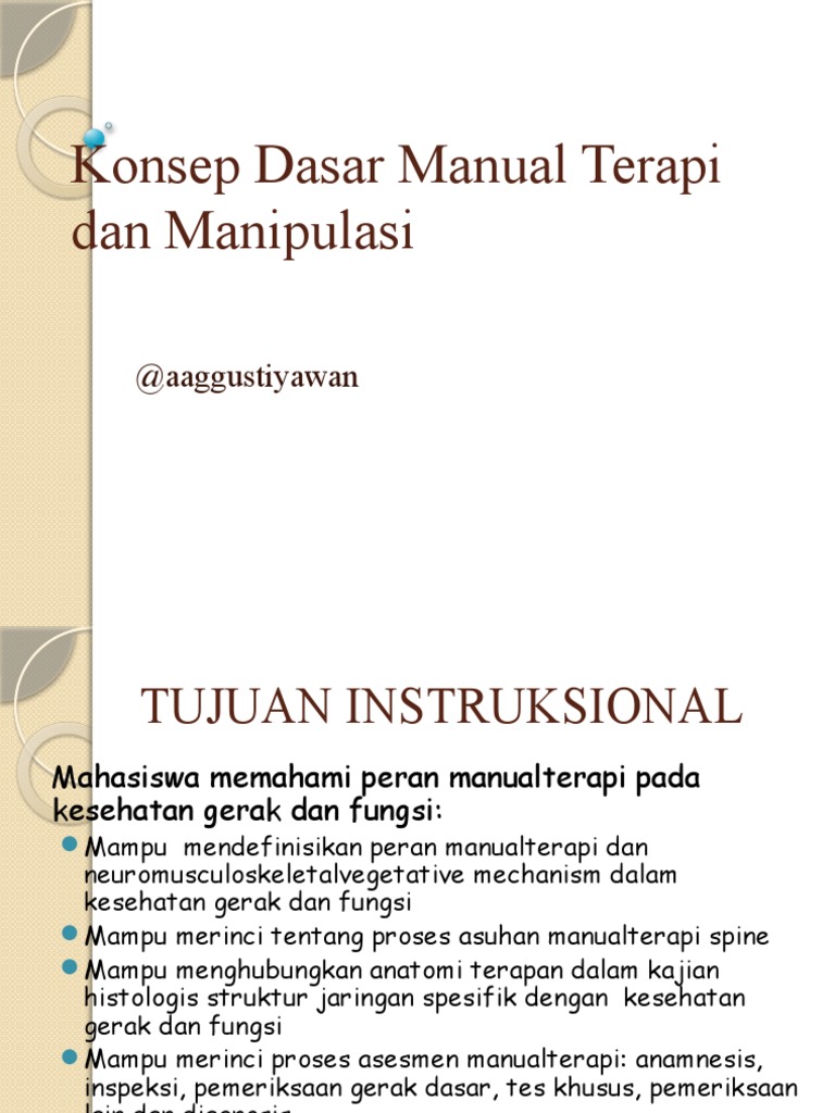 Konsep Dasar Manual Terapi Dan Manipulasi | PDF