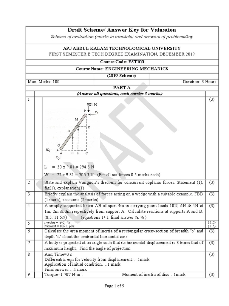 EST100 Draft Scheme | PDF | Acceleration | Force