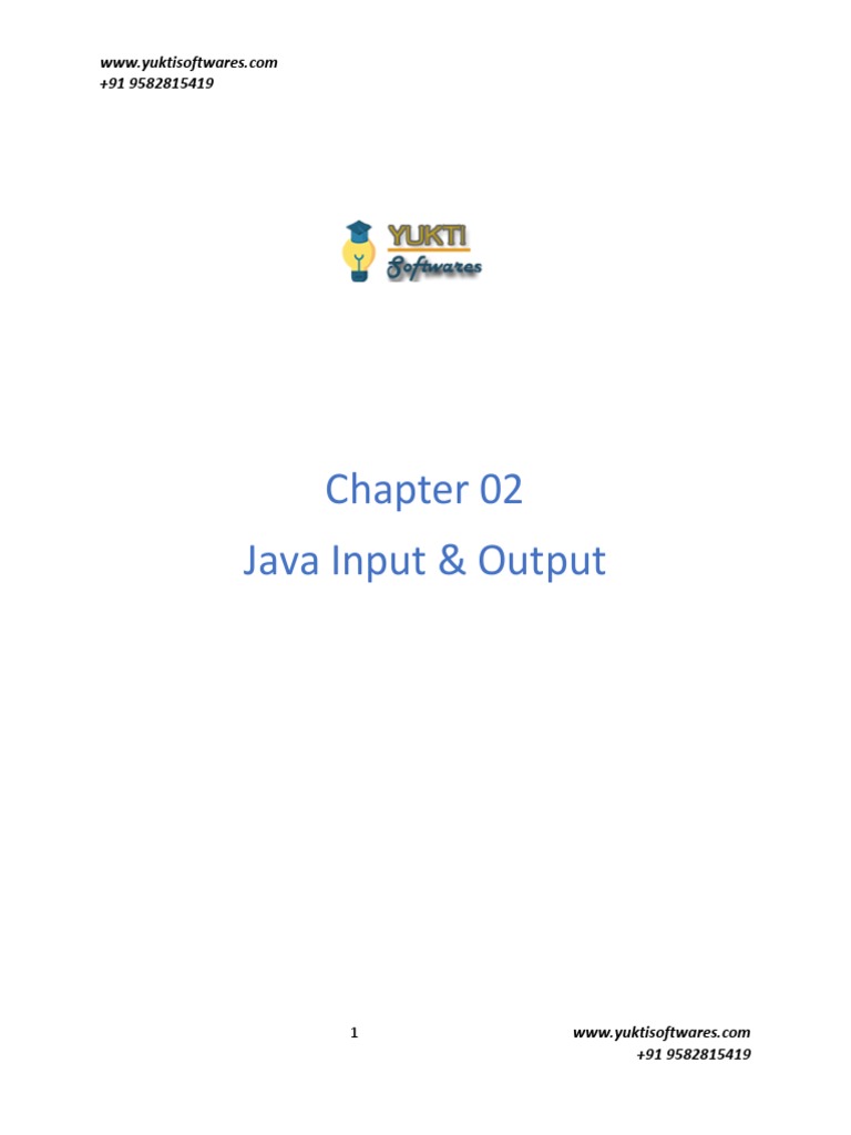 Chapter02 Java Input & Output | PDF | Java (Software Platform) | Java ... Chapter02 Java Input & Output | PDF | Java (Software Platform) | Java ...