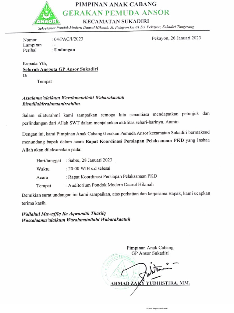 Undangan Rapat PKD | PDF