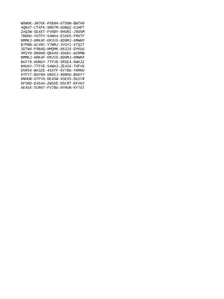 Unique Code List for Reference | PDF