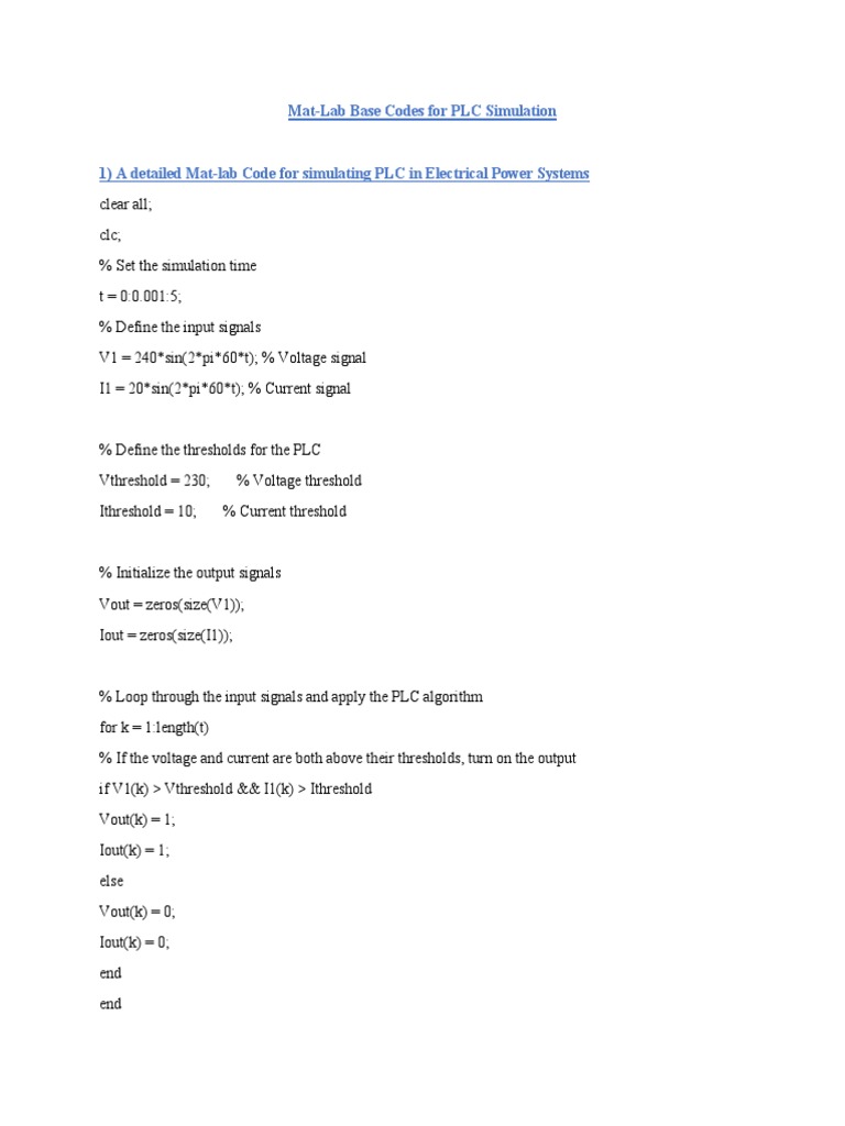 10.1-Mat-Lab Base Codes For PLC Simulation | PDF | Programmable Logic ...