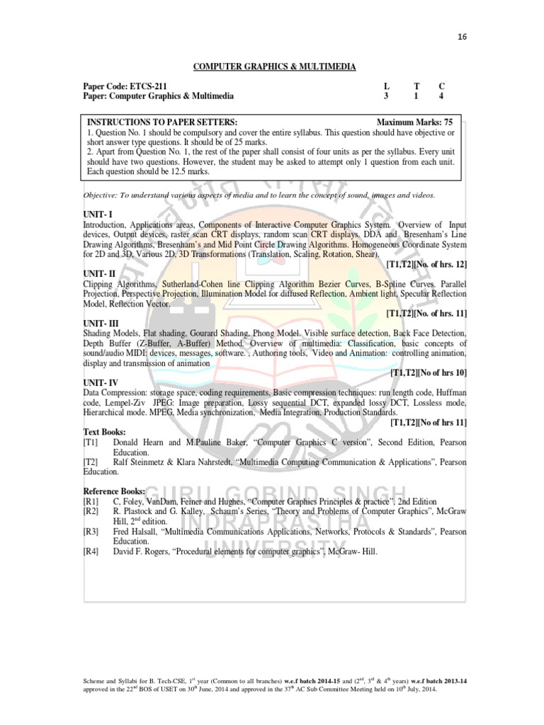 CGMT Syllabus | PDF | Data Compression | 2 D Computer Graphics CGMT Syllabus | PDF | Data Compression | 2 D Computer Graphics