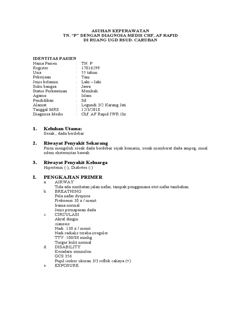 Askep CHF AF RAPID | PDF