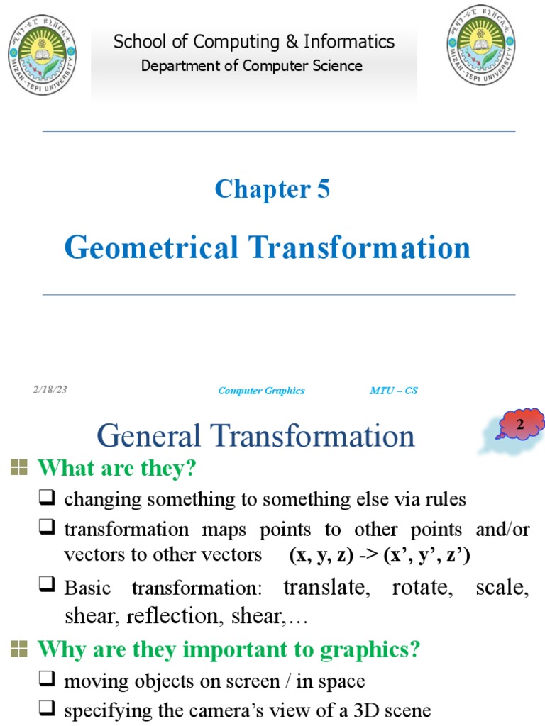 Chapter 5 Final | PDF | Matrix (Mathematics) | 2 D Computer Graphics