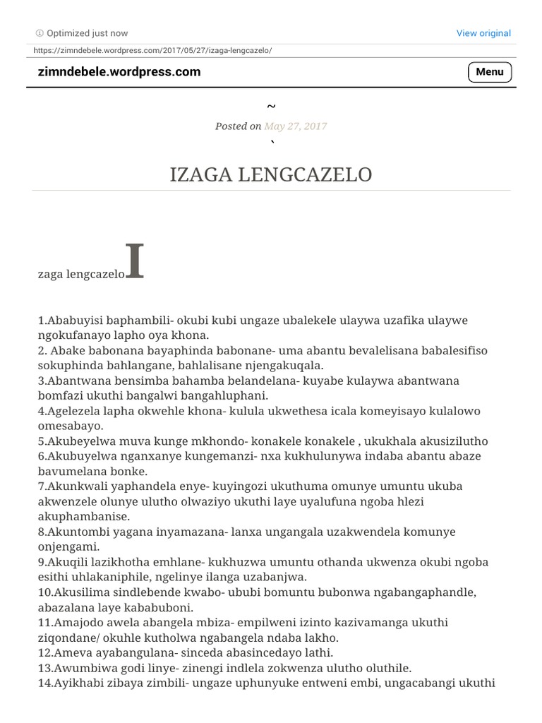 IZAGA LENGCAZELO - Zim Isindebele Learners | PDF | Websites ...