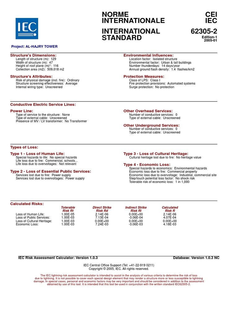 IEC Risk Assessment Calculation | PDF | Risk | Hazards