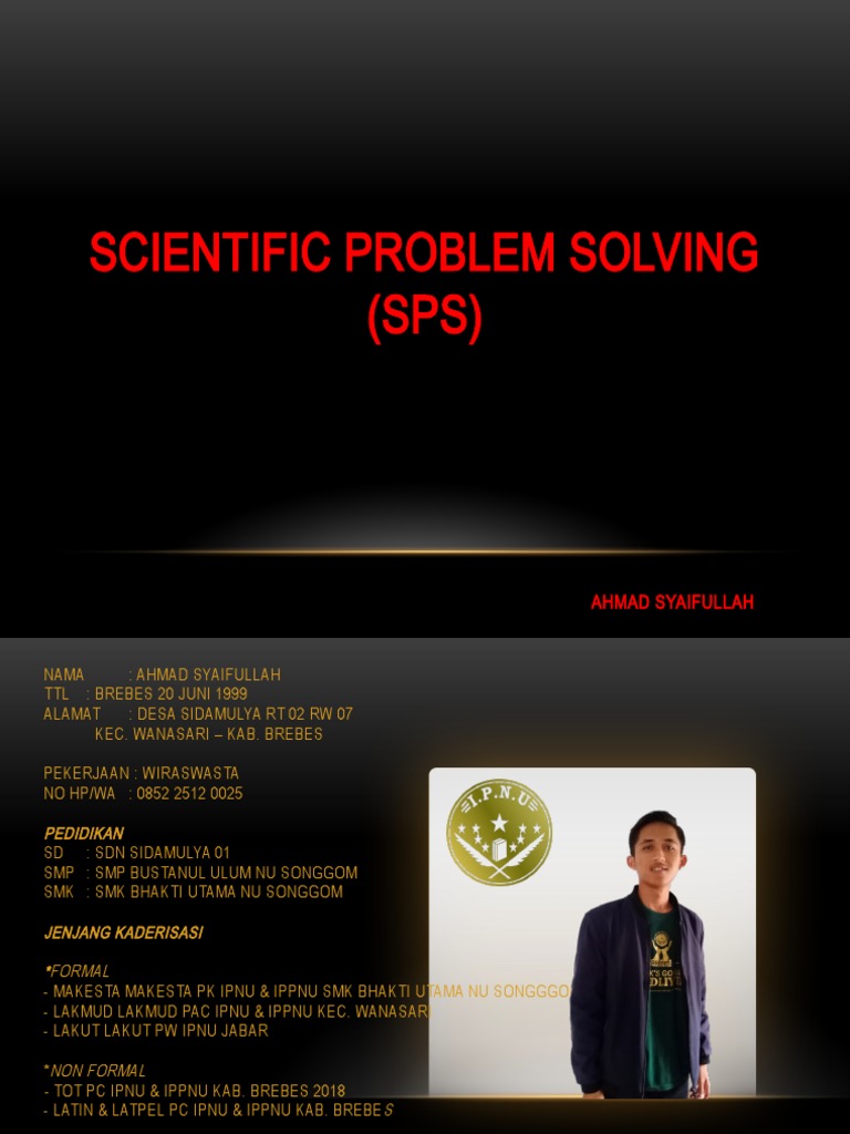 Scientific Problem Solving (SPS) : Ahmad Syaifullah | PDF | Karier ...