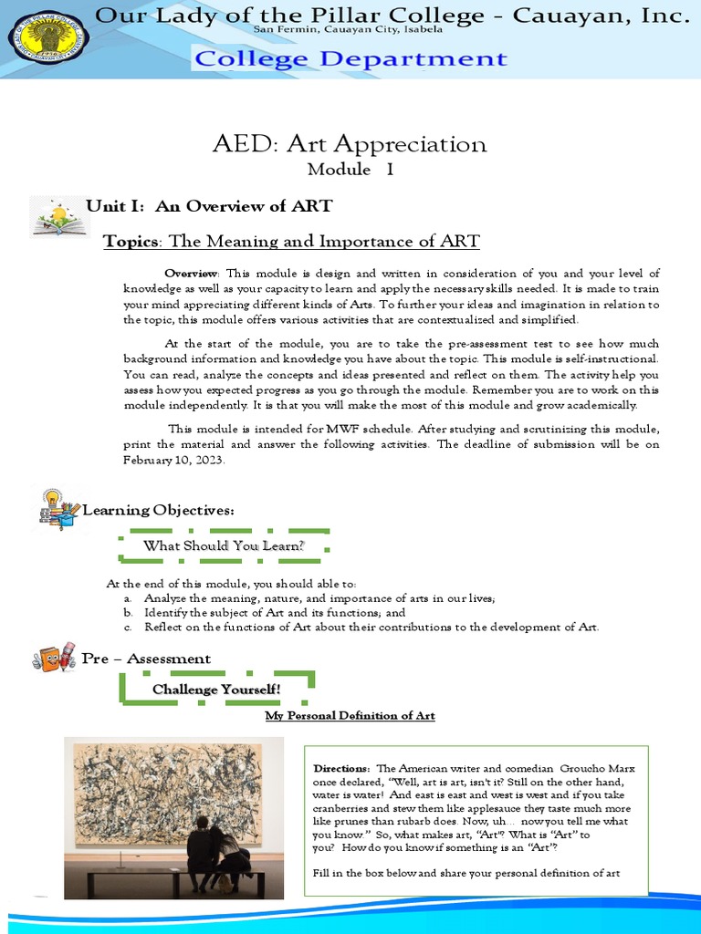 AED Art Appreciation Module 1 | Download Free PDF | The Arts | Paintings