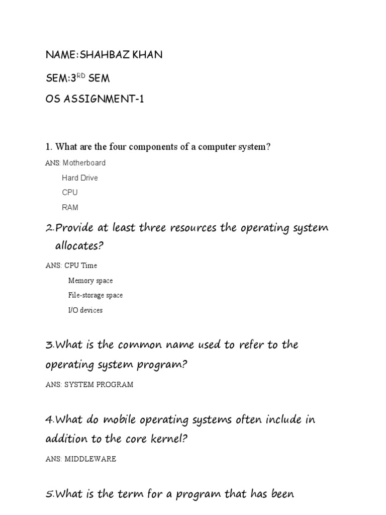 OS Assignment (Shahbaz Khan) | PDF | Operating System | Graphical User ...