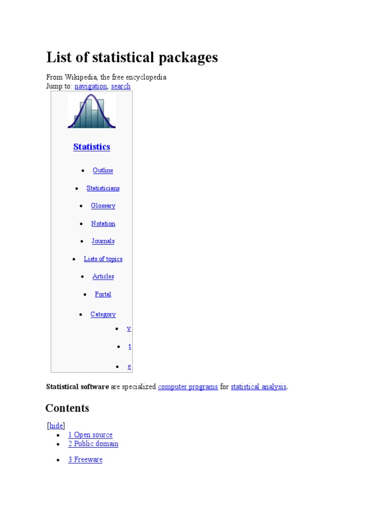 List of Statistical Packages | PDF | Statistics | Sas (Software)