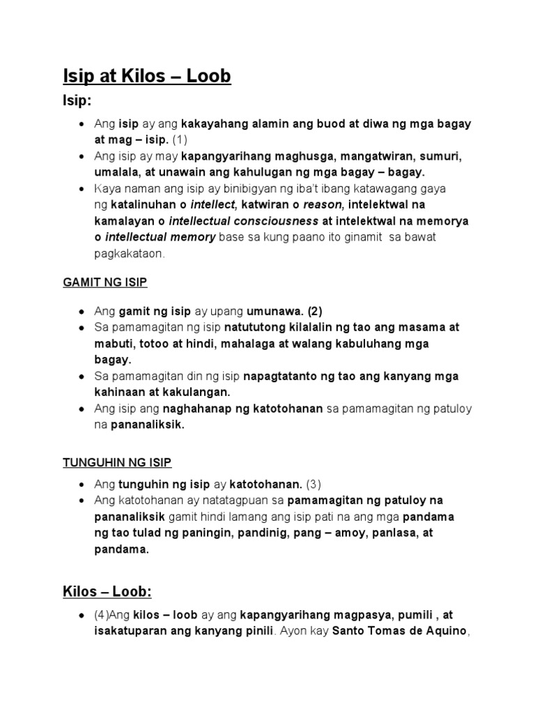 Isip at Kilos | PDF