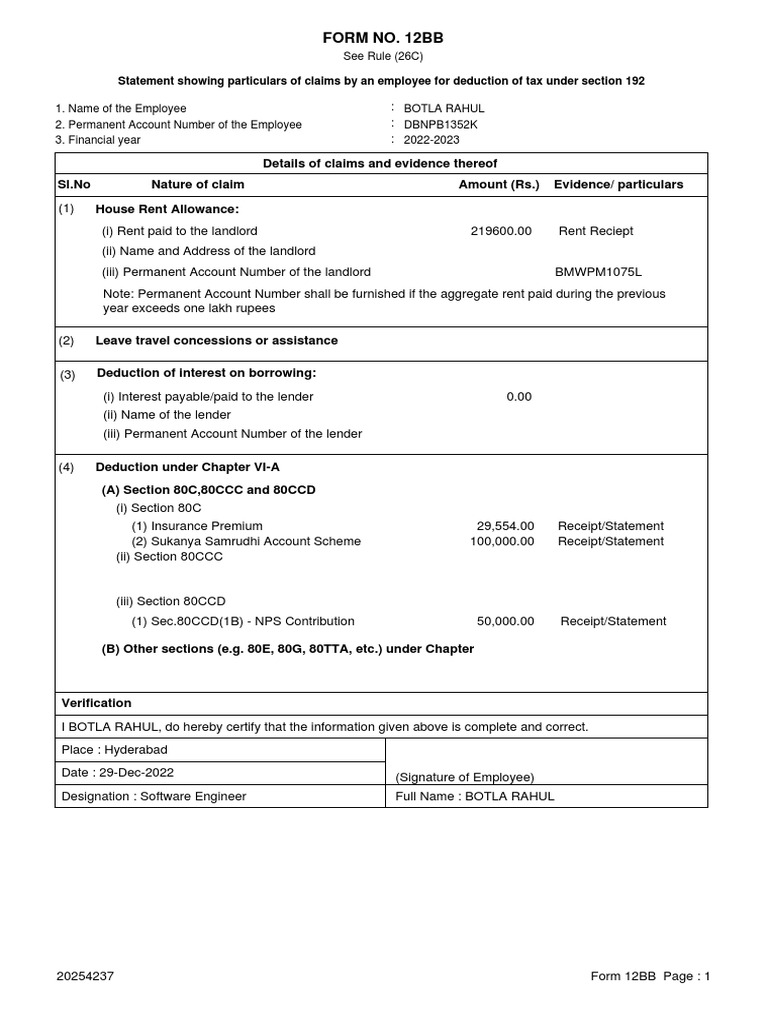 FORM12BB | PDF
